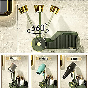 Hands Free Hair Dryer Holder,Hair Tool Storage Organizer Wall Mounted,Blow Dryer Curling Iron Hair Straightener Holder,Hair Styling Suppliers Acessories Organizers for Bathroom Shower Bedroom