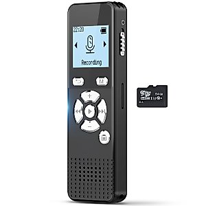 Digital Voice Activated Recorder with Playback - 72GB Audio Recording Device with 5300 Hours Recording Time - Sound Tape Recorder Listening Devices for Lecture with USB Microphone Password