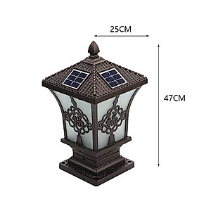 HSCW Solar Street Light Home Landscape Garden Lawn Led Street Light Outdoor Waterproof Wall Lamp Post Head Lamp Solar Light IP55 Rainproof and Rustproof Landscape Decorative Lighting (Size : 47CM)