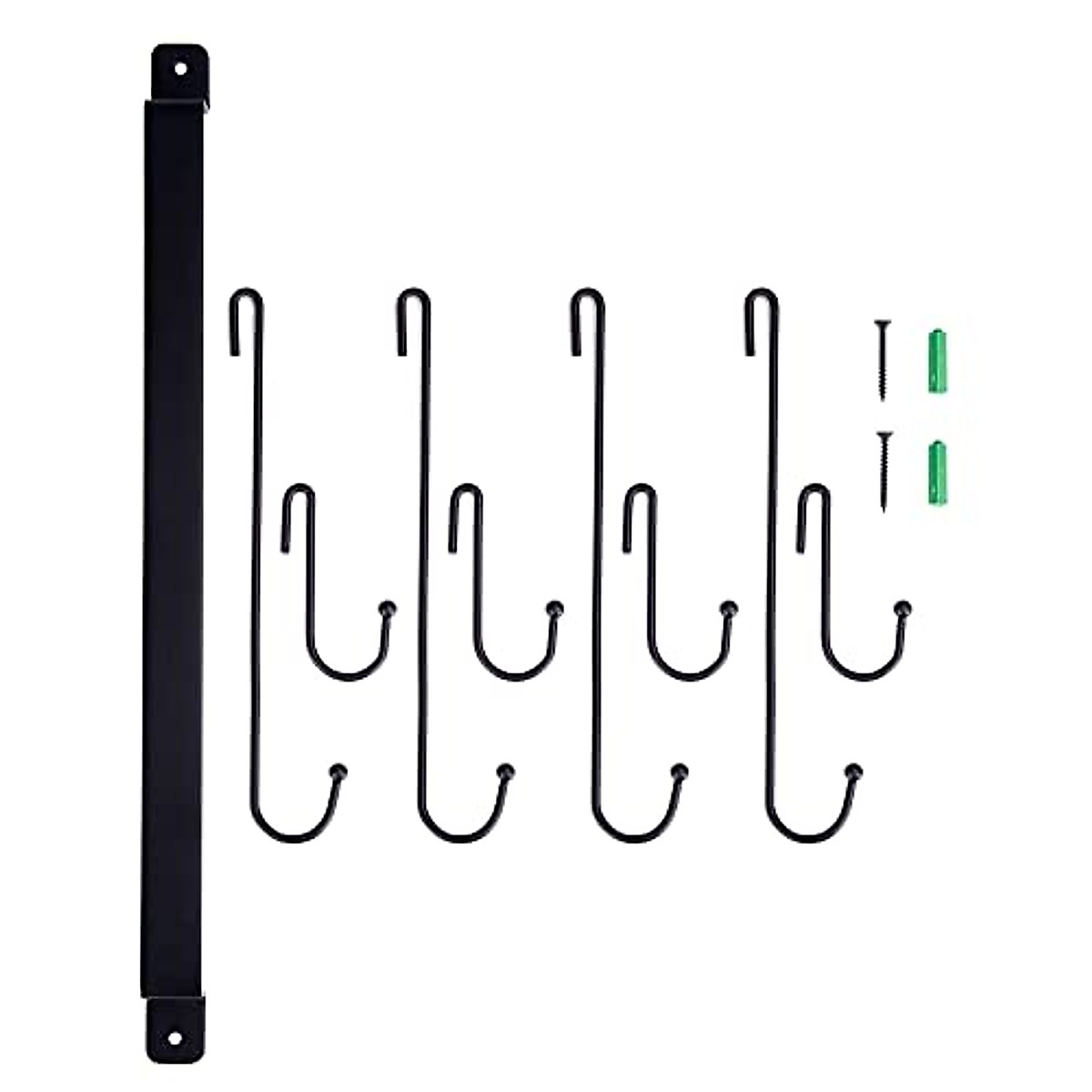 EGMEHOAD Coffee Mug Holder Wall Mount Black, Coffee Cup Holder Wall Mounted 8 Cups, Coffee Mug Rack Wall Mounted