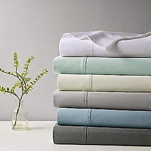 Beautyrest 1000 Thread Count, Solid Color Sheet Set, Elastic Deep Pocket, All Season, Breathable, HeiQ Smart Temperature, Soft Cotton Blend Bedding, Matching Pillowcase, Cal King Charcoal 4 Piece