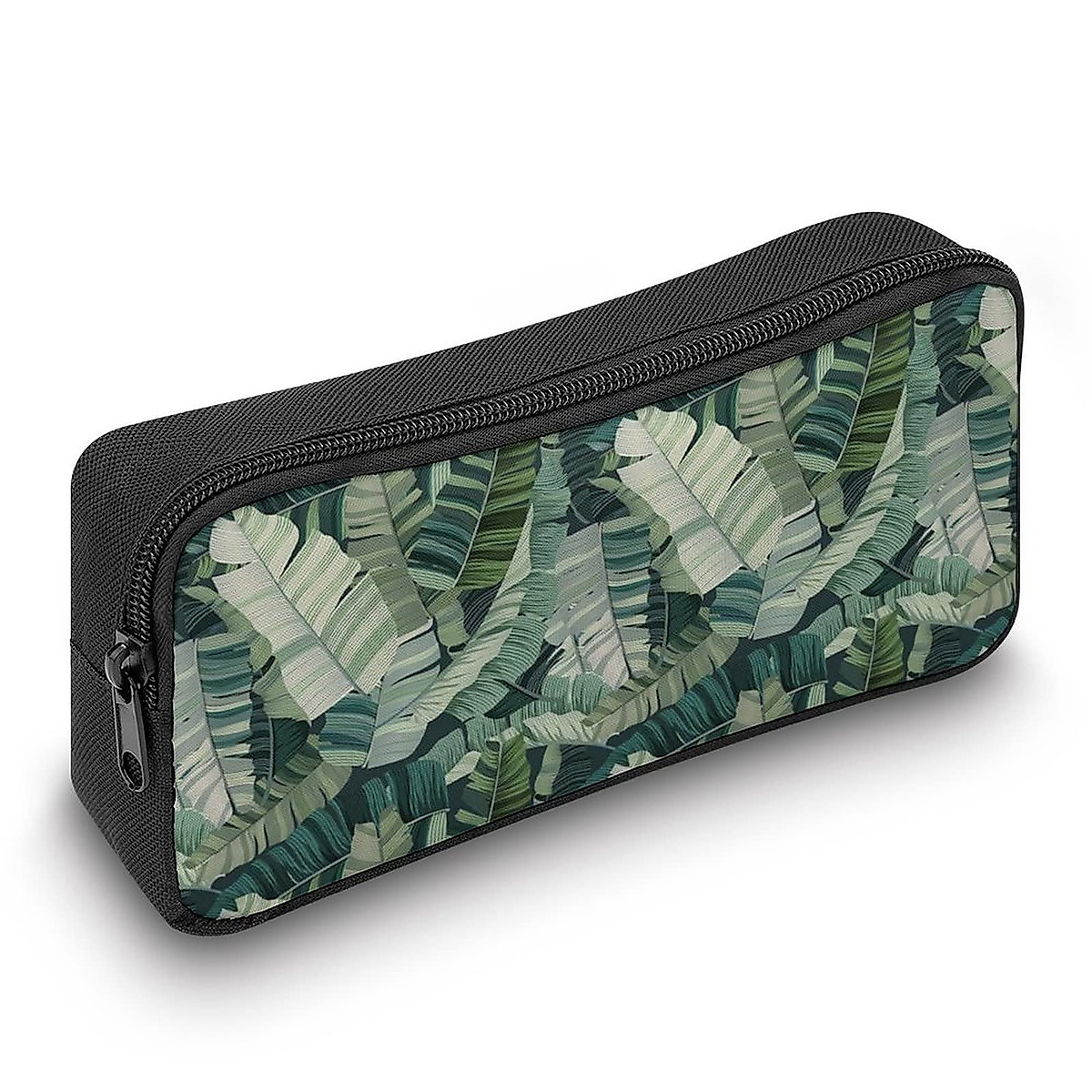 Tropical Camo Leaf Pencil Case Stationery Pen Pouch Portable Makeup Storage Bag Organizer Gift