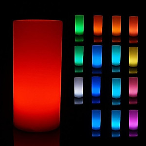 AMZSTAR LED Mood Lights, Cylinder Led Light with Remote Indoor and Outdoor Use 16 Color Changing Dimmable Led Pond Light Mood Light for Garden Party Decoration(Cylinder 10x10x15cm)