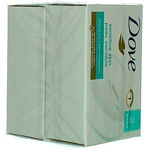 Dove Sensitive Skin Beauty Bar Soap, Unscented, 4 oz, 2 Ct (2 Pack) (Bundle)