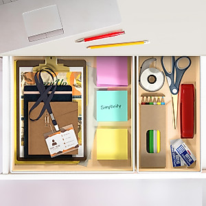 Simple Houseware Foldable Cloth Storage Box Closet Dresser Drawer Divider Organizer Basket Bins for Underwear Bras, Beige (Set of 6)