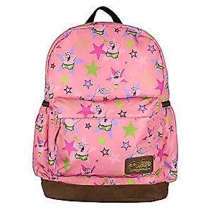 INTIMO Nickelodeon SpongeBob SquarePants Patrick Star School Travel Backpack With Faux Leather Bottom