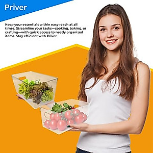 Refrigerator Organizers and Storage Containers - Efficient Kitchen Fridge Organization - Reusable Fridge Organizer Bins - Clear Refrigerator Storage Bins - 5.2’’ W x 9.3" L x 4.2" H (2 Pack)