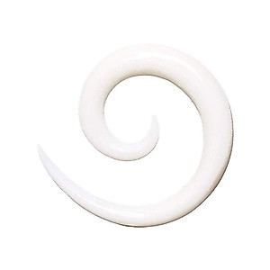 Organic White Buffalo Bone Spiral Taper (00GA)