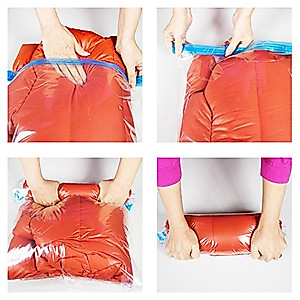 AllerTOP 10 Travel Space Saver Bags (4 X-Large, 4 Large, 2 Medium) Minimize Suitcases & Luggage Weight. Roll-Up Compression, No Need Vacuum Machine Pump. Separate Clean Clothes from Dirty Ones