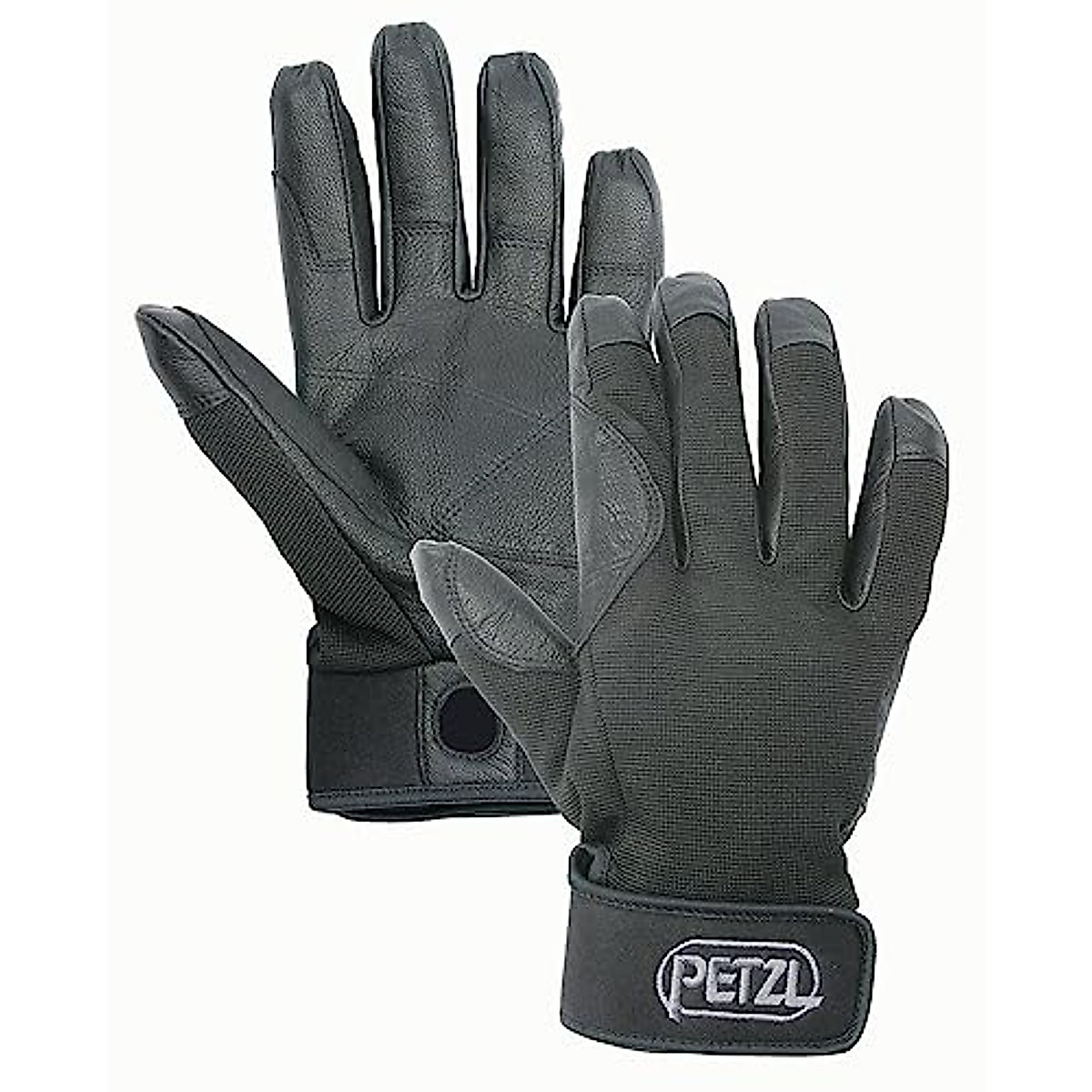 PETZL CORDEX Gloves - Lightweight, Breathable Leather Belay Gloves for Climbing and Rappelling - Black - XL