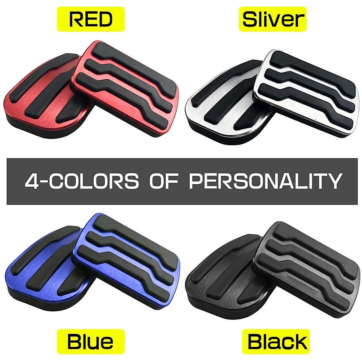 LEXLEY 2PCS Anti-Slip Aluminum Brake Gas Pedal Pads,Auto No Drilling Accelerator Pedal Covers Only For F150 2015 2016 2017 2018 2019 2020，Not Fit 2021-2023 F150，Not Fit 2009-2014 F150-BLUE