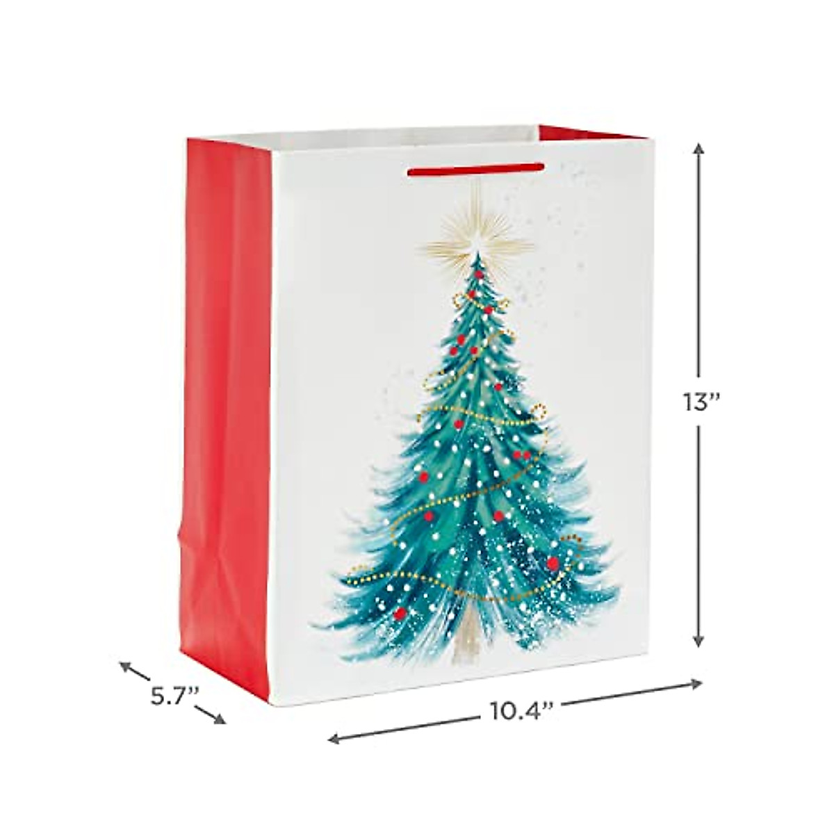 Hallmark 13" Large Christmas Gift Bag Set (3 Bags: Traditional Santa, Red and Green Plaid, Christmas Tree) for Friends, Family, Teachers, Coworkers