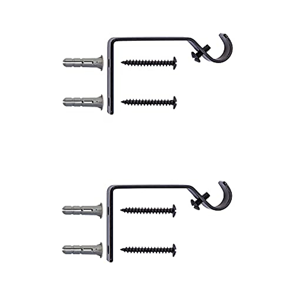 Interior Living 1/2" Diameter Adjustable Ball End Petite Café Curtain Rod, 28-48", Black, (AZ71763USREM)