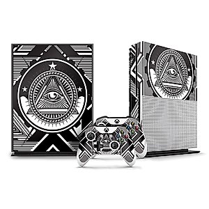 247 Skins Graphics kit Sticker Decal Compatible with Xbox One S and Wireless Controllers - Conspiracy