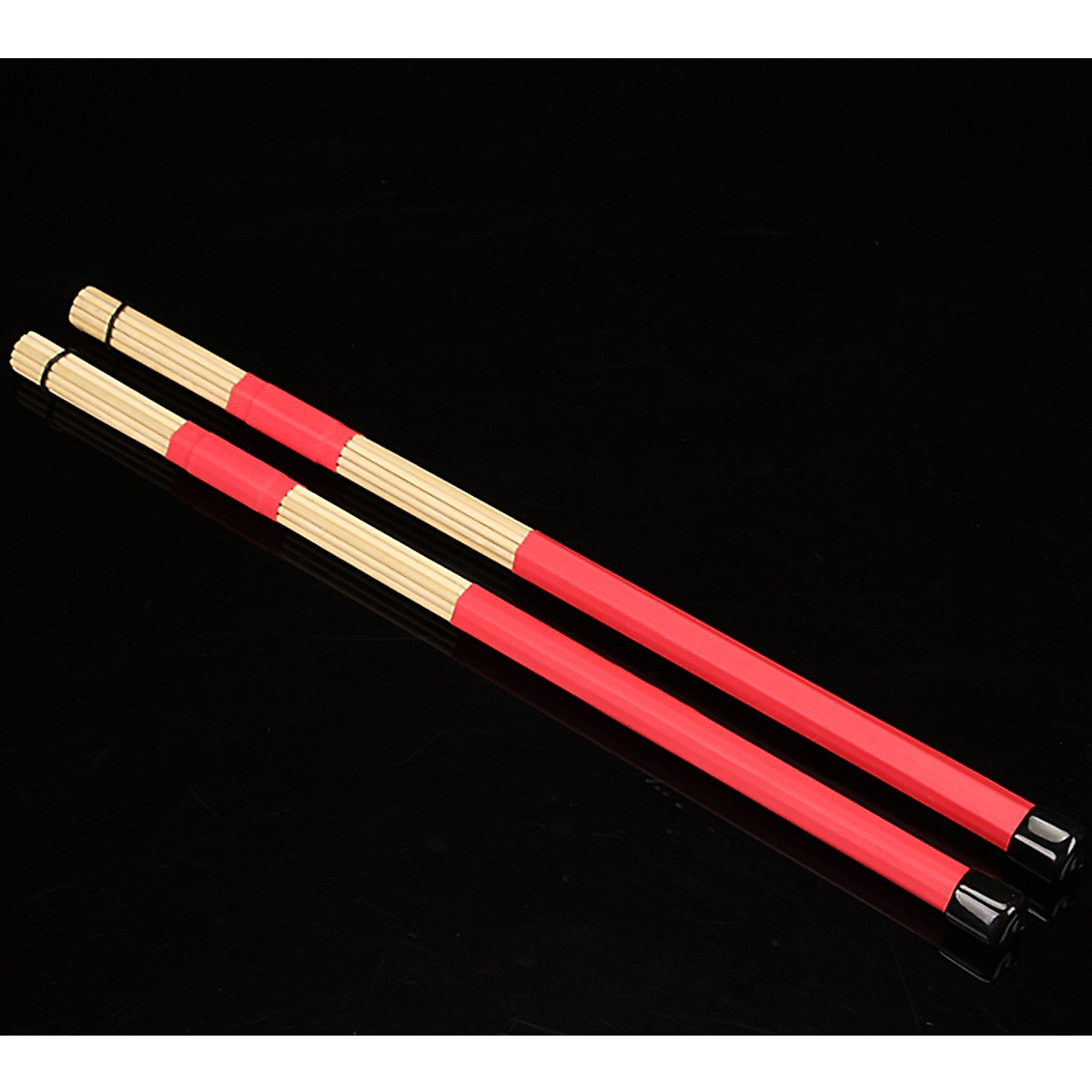 Jazz Drum Sticks Brushes Drumsticks Made of Bamboo. (Red)