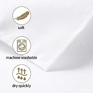Ascoza 25pcs Polyester Cloth Napkins - 20 x 20 inch White Dinner Washable Napkins with Hemmed Edges for Restaurant/Wedding/Hotel(25,White)