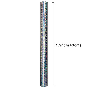 Homeral Mini Holographic Wrapping Paper Roll-46.8sqft(17inch*32.8ft) Silver Shine Stripe Line for Christmas, Birthday, Wedding, Baby Shower, Bridal Shower, Graduate Party, Valentine's Day
