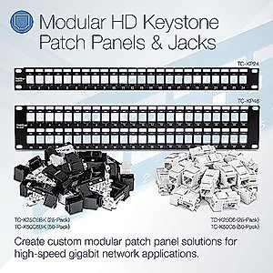 TRENDnet Cat6 Keystone Jack, 25-Pack Bundle, 90° Angle Termination, Compatible with Cat5, Cat5e, Cat6 Cabling, Color-Coded Labeling, Gold-Plated Contacts, Tool-Less Design, White, TC-K25C6