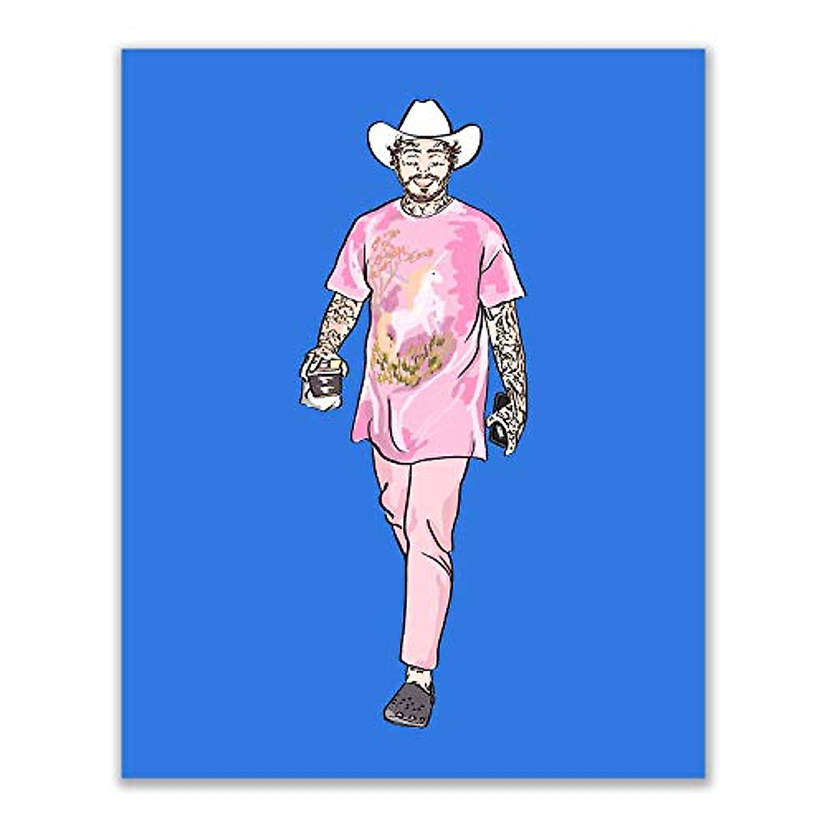 Blue River Post Malone Wall Art Decor Prints - Set Of 6 (8x10) Inch Poster Photos