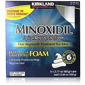 Kirkland Signature Minoxidil Foam for Men, 12.66oz (6x2.11oz=12.66oz)