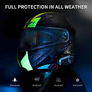 Fodsports Motorcycle Bluetooth Headset with Camera, FX30C PRO 2 Riders 1000M Helmet Communication System, 360° Shooting Motorcycle Helmet Camera, Music Share/EQ Sound/2000mAh/64G TF Card