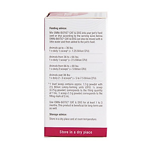 Omni-Biotic Cat and Dog Probiotics - Probiotic Powder for Cat and Dog Gut Health and Microbiome Balance with Lactobacillus Acidophilus - Premium Pet Probiotics for Dogs and Cats