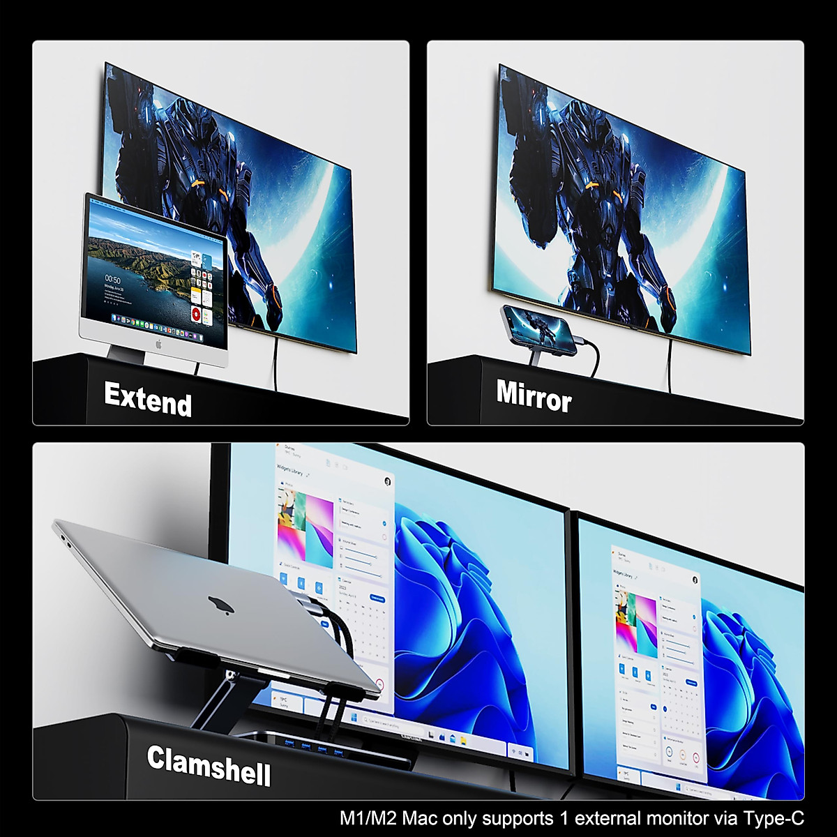 BENFEI USB C to HDMI 3 Feet Cable [4K@60Hz, Aluminum Shell, Nylon Braided], Thunderbolt 3/4/5 Compatible with iPhone 15 Pro/Max, MacBook Pro/Air 2023, iPad Pro, Surface Book 2, Galaxy S23 and More