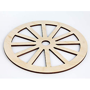 Spoked Wagon Wheel Unfinished Wood Laser Cut Out Cutout Shape Crafts Sign DIY Ready to Paint or Stain
