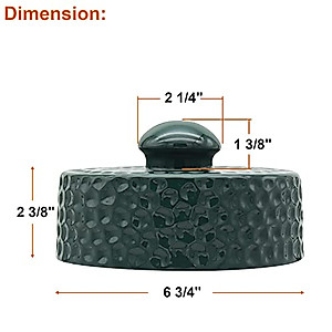 MixRBBQ Ceramic Vented Chimney Cap with Grill Seal Heat Gasket for Big Green Egg Accessories, BBQ Replacement Part for Medium,Large and XLarge Big Green Egg Smoker Charcoal Grills