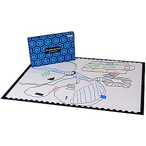 Hexers XL Role-Playing Game Board, Vinyl Mat Alternative Compatible with Dungeons and Dragons DND, Pathfinder, RPG, 44 inches on 34 inches with 1 inch Squares and Hexes, Foldable and Dry Erase