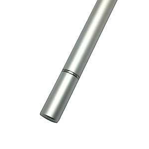 BoxWave Stylus Pen Compatible with Microsoft Surface Duo 2 5G - DualTip Capacitive Stylus, Fiber Tip Disc Tip Capacitive Stylus Pen for Microsoft Surface Duo 2 5G - Metallic Silver