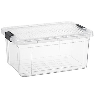 Superio Clear Storage Box with Lid, 11 Quart Plastic Container Bins for Organizing, Stackable Crates, BPA Free, Non Toxic, Odor Free, Organizers for Home, Office, School, and Dorm