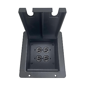 ProCraft Pro Audio Recessed Floor Pocket Box. Loaded with 2 AC Duplexes, Made in the USA
