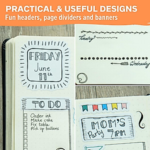 Ultimate Design Elements Planner Stickers Set - Value Pack of 24 Sheets - Clear Stickers, Banners, Arrows, Mandala Coloring - Cute Supplies and Accessories for Bullet Dotted Journals or Scrapbooking