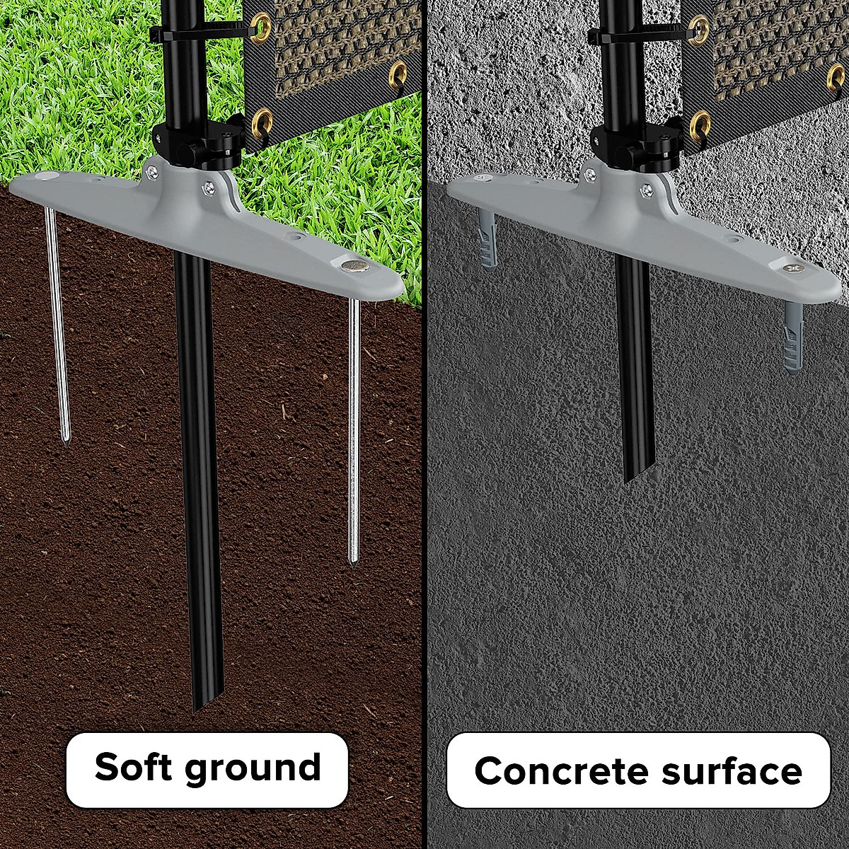 INFRANGE 5'x24' Outdoor Fence Fencing Kit with Poles and Rails Ground Spikes Privacy Fence for Dog Yard Pool Garden Safety Chicken Fence Temporary Painted Iron Pole Brown