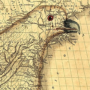 HomeRoots 24" x 30" Eagle Map of America c1833 Vintage Poster Wall Art