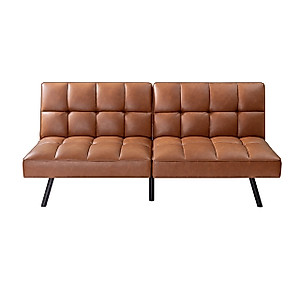 Futon Sofa Bed, Comfortable Futon Sofa Couch, Memory Foam Convertible Loveseat Sofa Bed, Split Back & Seat