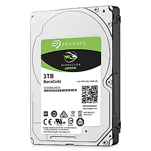 Seagate BarraCuda 3TB Internal Hard Drive HDD – 2.5 Inch Sata 6Gb/s 5400 RPM 128 MB Cache for Computer Desktop PC (ST3000LM024)