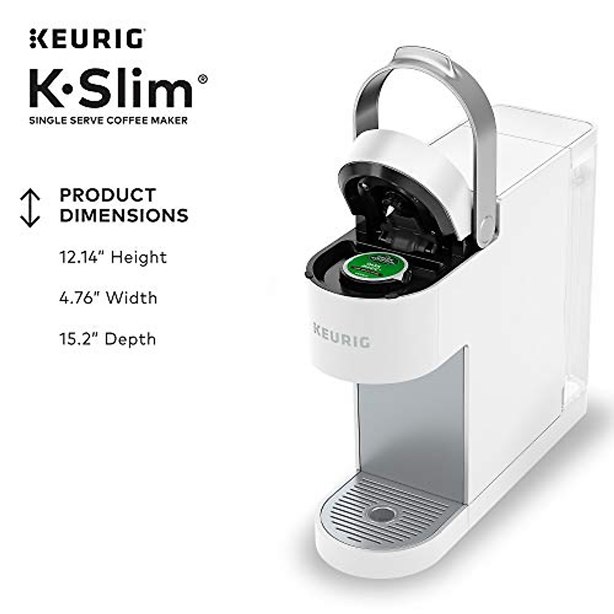 Keurig K- Slim Single Serve K-Cup Pod Coffee Maker, Multistream Technology, White