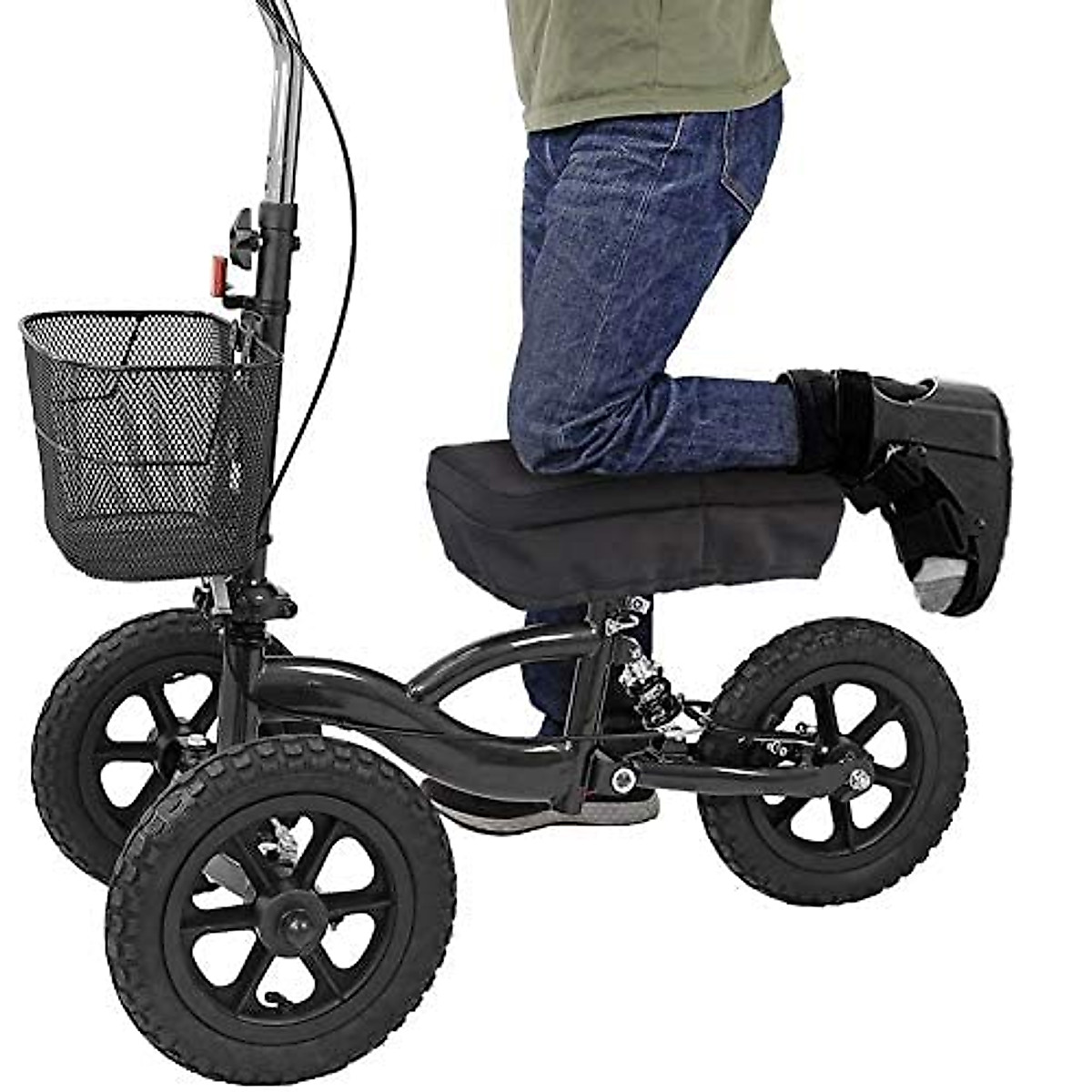 iayokocc Knee Walker Pad Cover- Memory Foam Knee Walker Cushion for Cover Knee Scooter Cushion- Improves Comfort,Soft Padding Fits Most Walkers(Black)