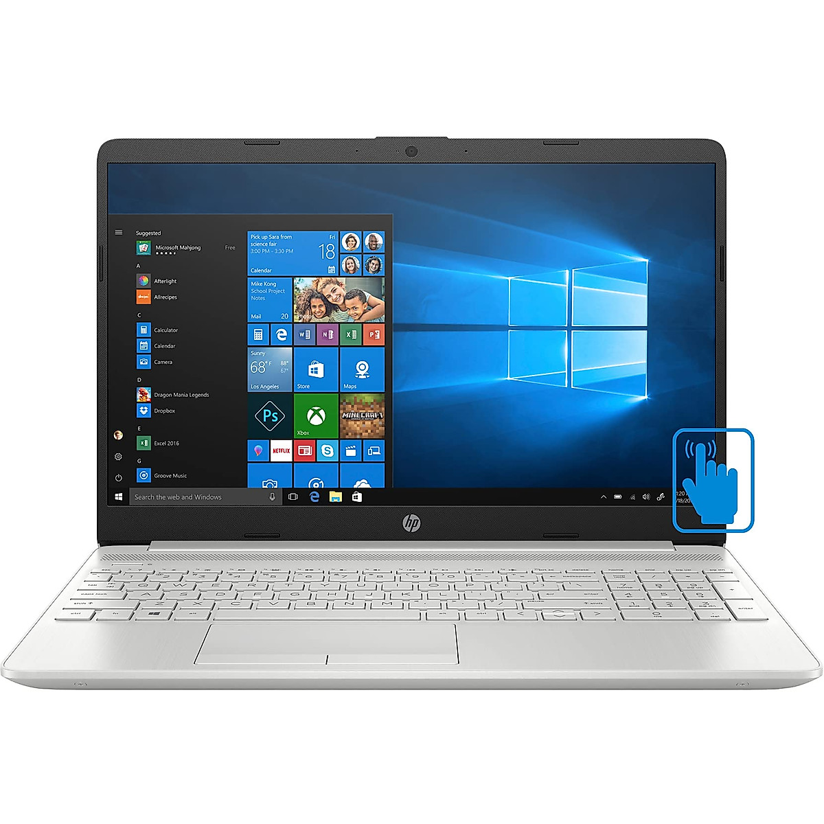 HP 15 Business Laptop 15.6" HD Touchscreen 11th Gen (Intel i5-1135G7 4-Core, 16GB RAM, 512GB PCIe SSD, Intel Iris Xe, (1366x768), WiFi 5, Bluetooth 4.2, HD Webcam, SD Card, Win 10 Pro) w/Hub