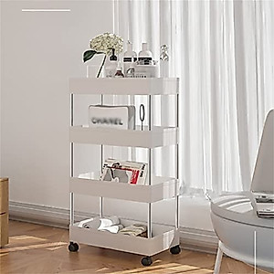 SLNFXC Thicker Material Multi-Layer Storage Cart Rolling Bathroom Organizer Household Rack Mobile Shelf