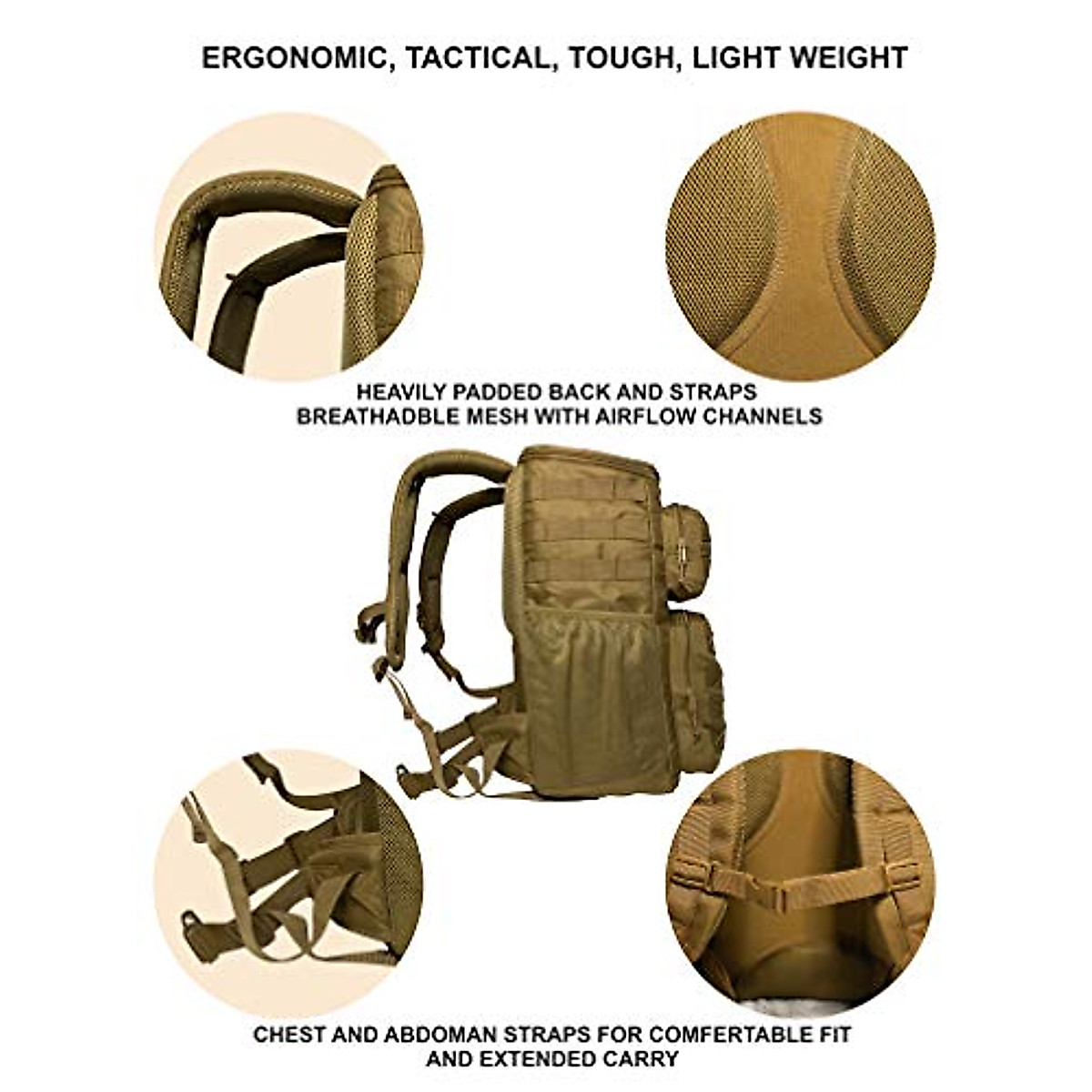 Cooler Backpack, Tactical, Insulated. Heavy Duty, Extra Large for Hiking, Camping, Day Trips, Beach. Bonus, Credit Card Multi Tool Included (Charcoal Grey)