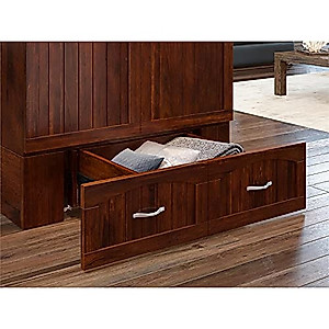 Bowery Hill Murphy Twin XL Bed Chest with Charging Station in Walnut