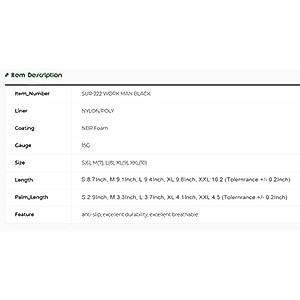 HANNASY Safety Work Gloves Poly NBR Foam Coated Protection, Easy Grip Slip Resistant Mechanic Garden Warehouse All Purpose (3, Medium)