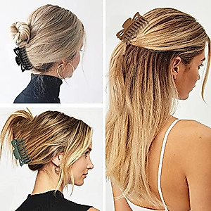 79Style Large Banana Hair Clips for Women - Jumbo Plastic Hair Claws and Extra Long Jaw Barrettes for Thick, Long Hair (Coffee-4Pcs-4.7Inch)