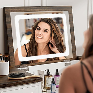 MIIFUNY Dresser with Mirror for Bedroom, 8 Drawer Dresser with Charging Station, Farmhouse Chest of Drawers for Bedroom, Hallway, Kids Room