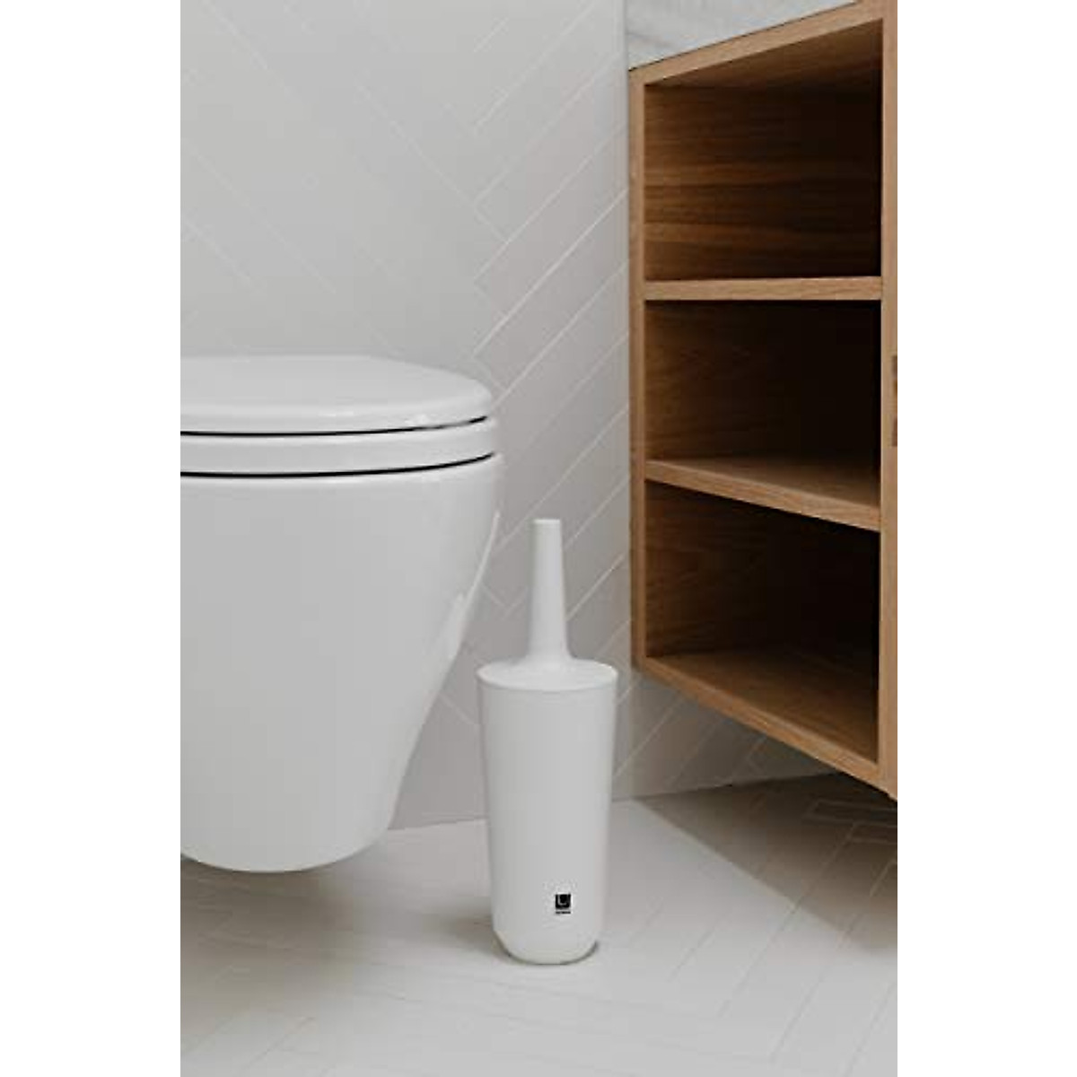 Umbra Corsa Toilet Brush with Holder, White