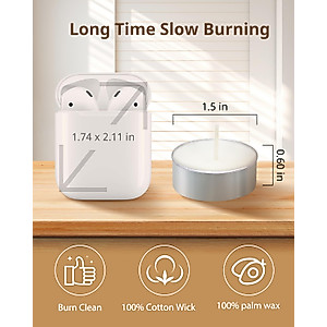 Tealight Candles 4 Hours Clean Tea Candles 240 Pack, Long Burning White Unscented Tea Candles for Weddings, Home, Pool,Shabbat