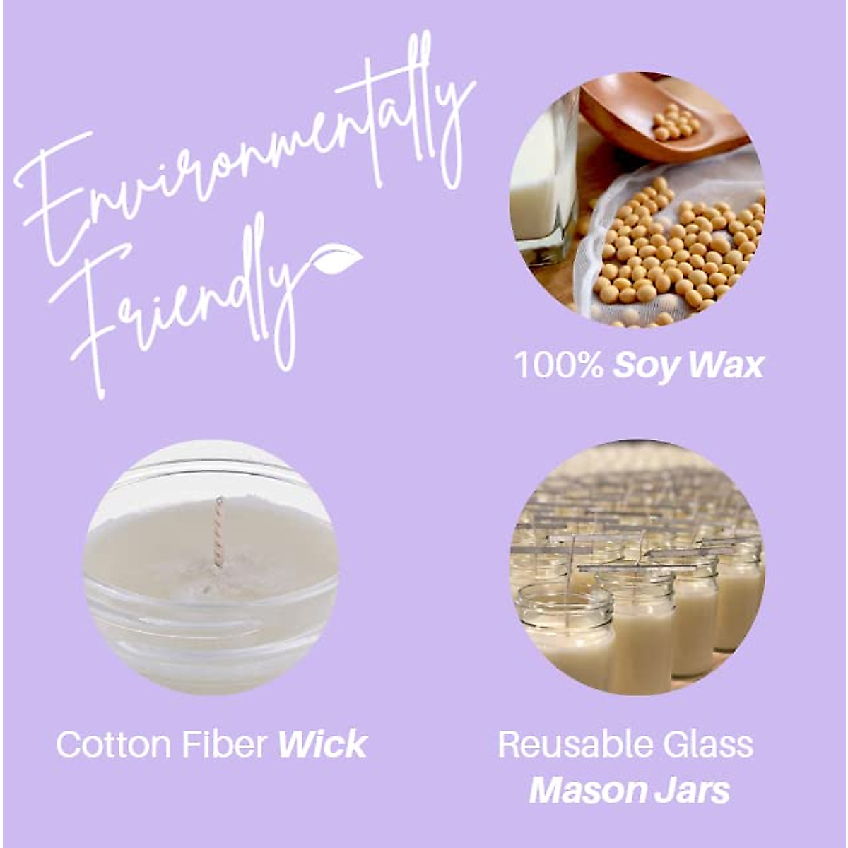 Nika's Home Lilac Soy Candle 12oz Mason Jar Non-Toxic White Soy Candle-Hand Poured Candle- Handmade, Long Burning 50-60 Hours Highly Scented All Natural, Clean Burning Large Candle Gift Décor